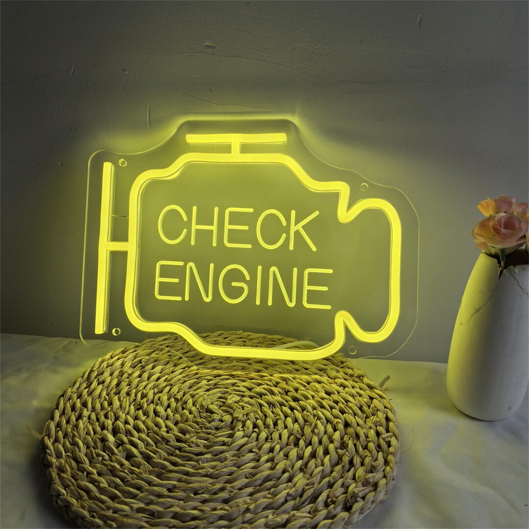 Check Engine LED Neon Sign, Garage Workshop Decor - Etsy Canada