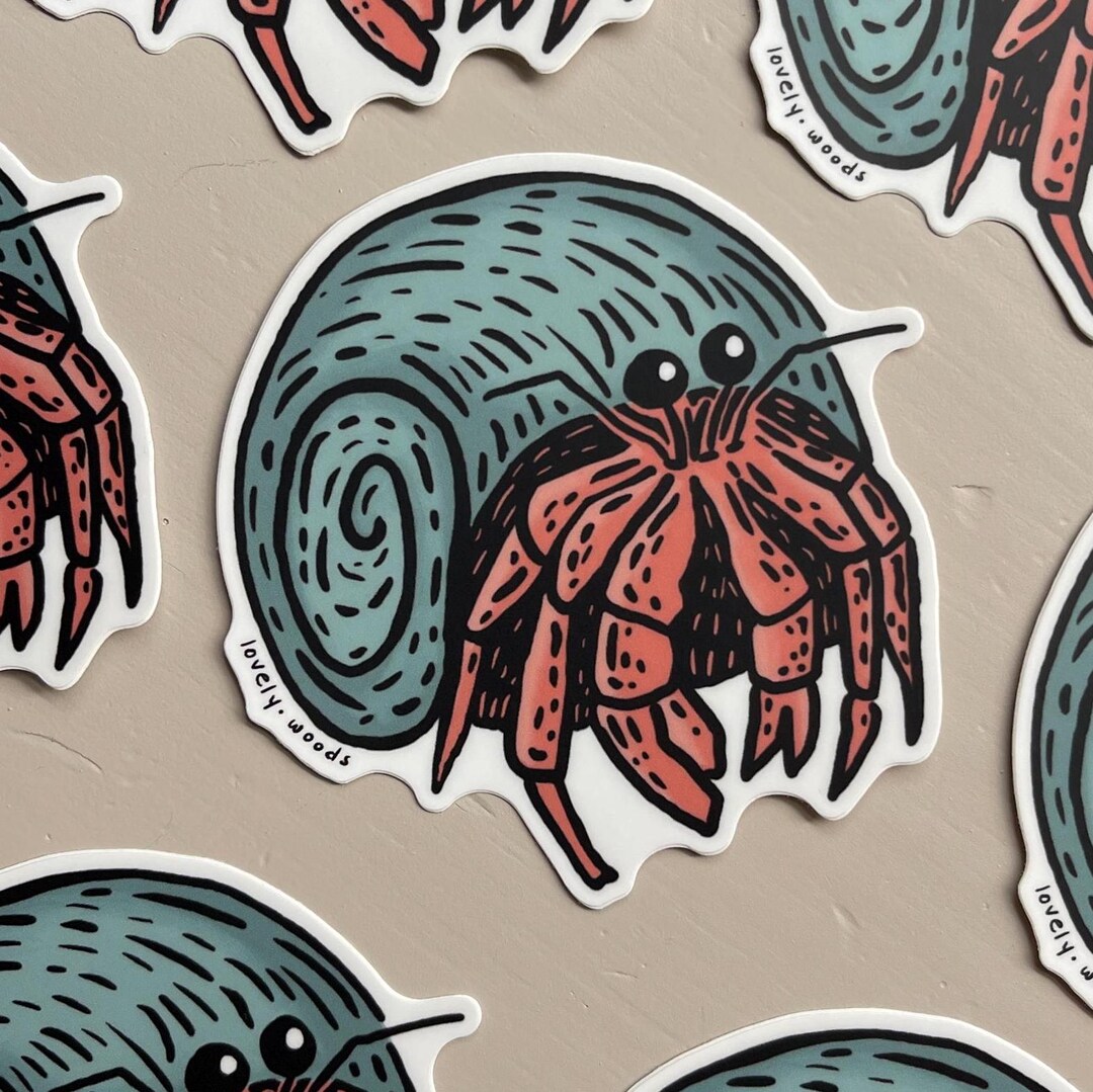 Hermit Crab Sticker - Waterproof and Dishwasher Safe - Vinyl Sticker - Etsy