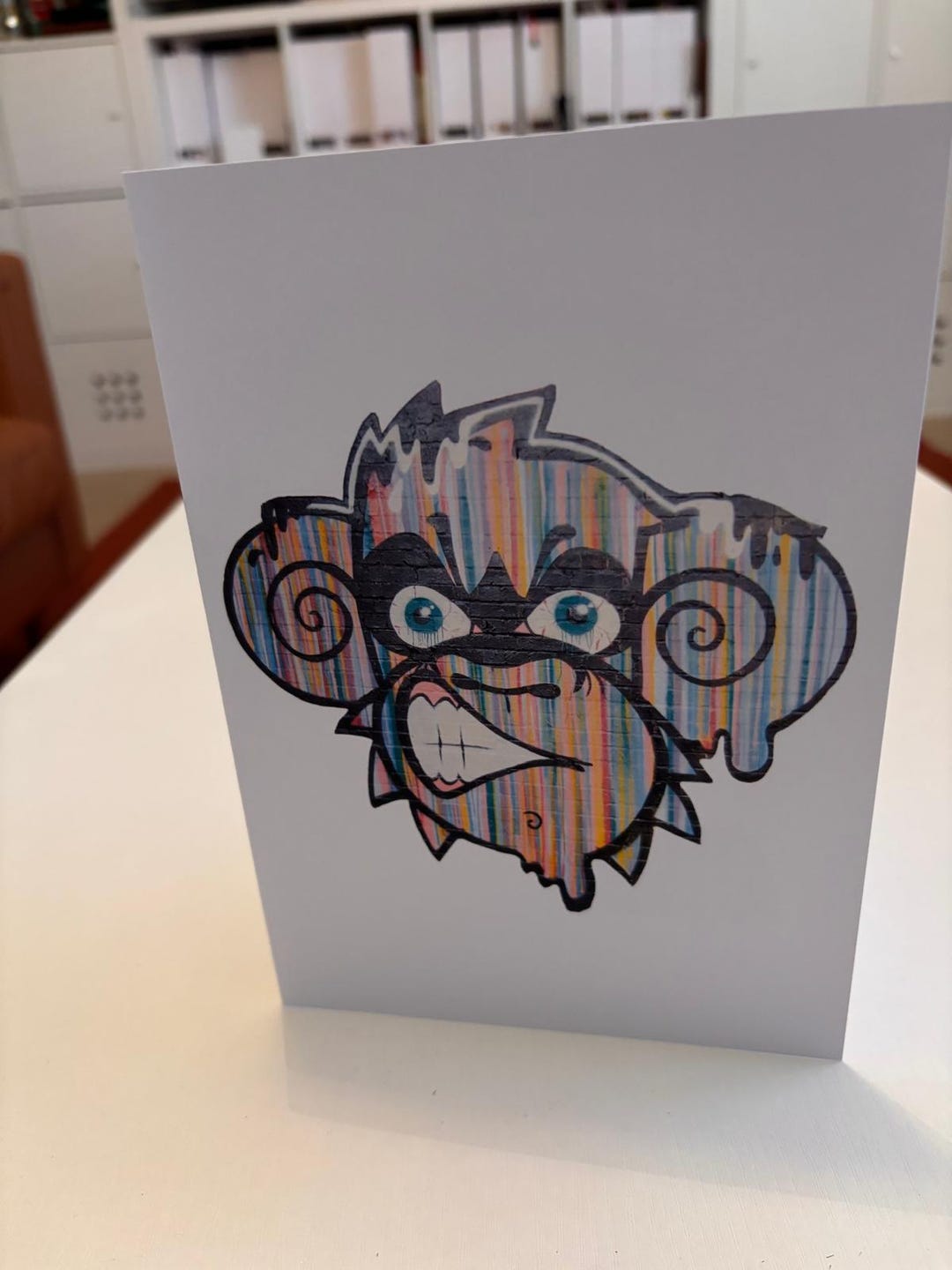 Handmade Card - Mighty Monkey. Greetings Card With Envelope. - Etsy