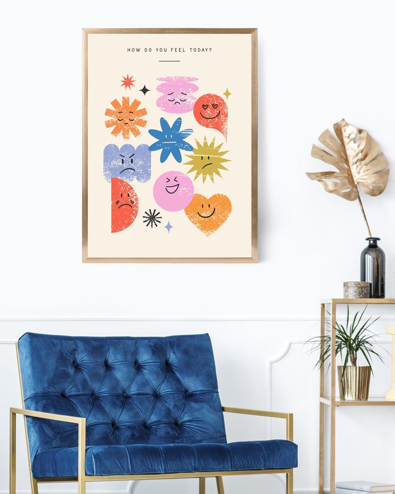 Emotions Poster, Feelings Chart for Kids, Montessori Feelings, Mental ...