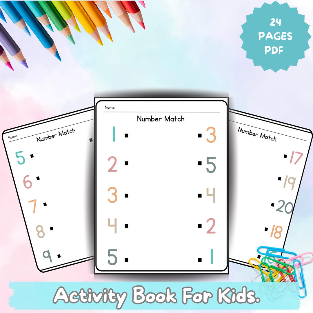 Number Matching Worksheets, Number Tracing, Preschool Worksheets, 0-20 ...