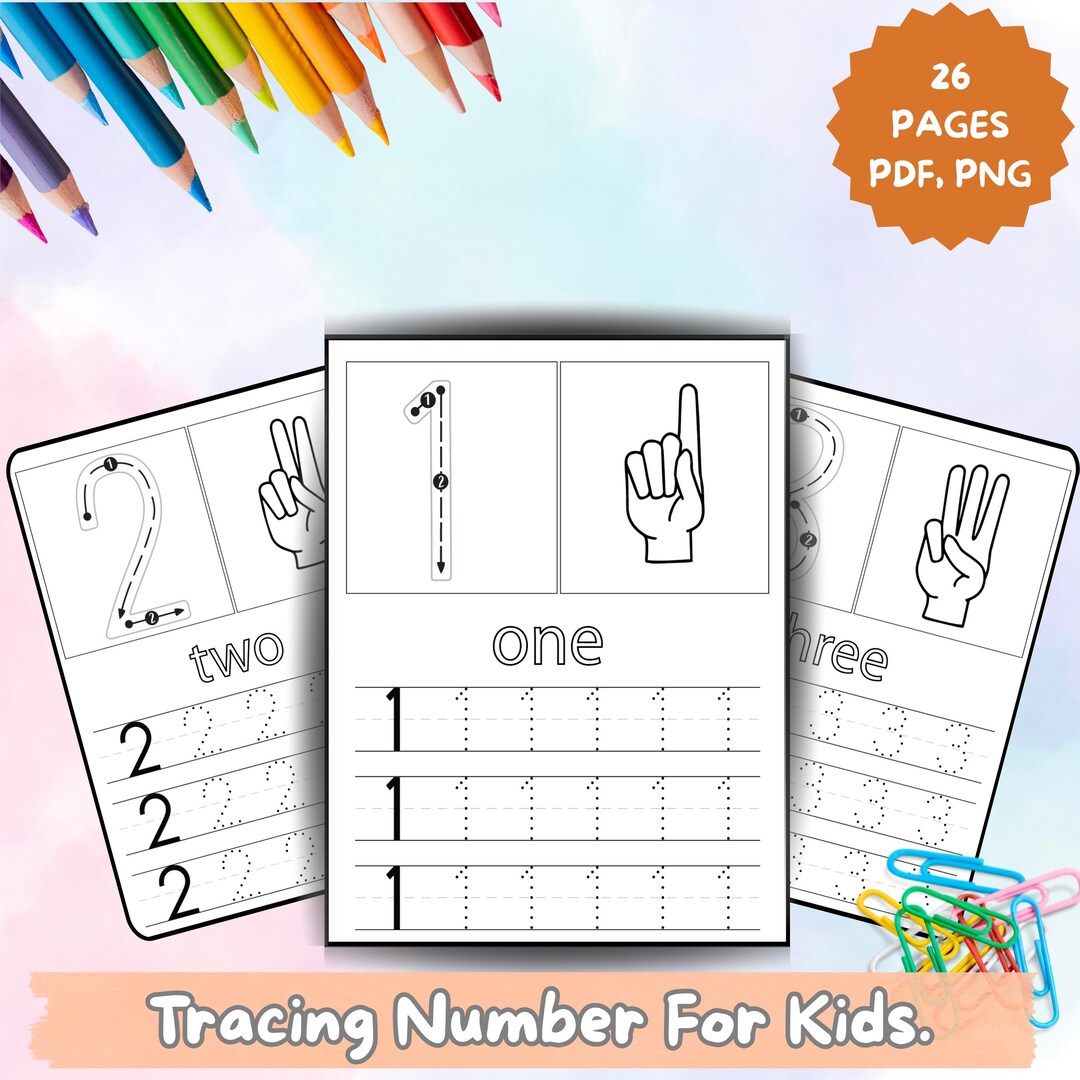 Number Tracing Worksheets 0-20: Preschool Handwriting Practice (PDF ...