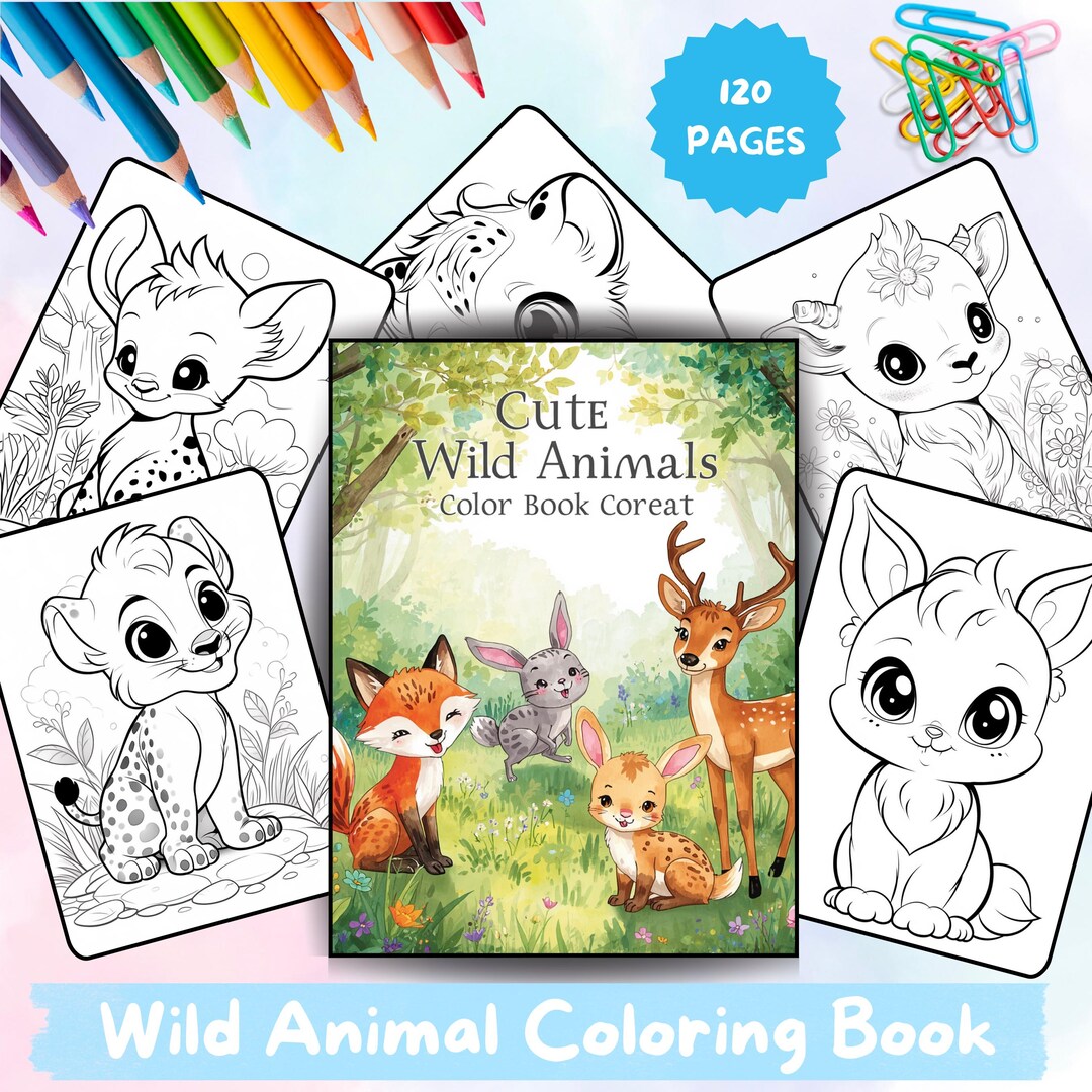 Wild Animal Coloring Book: Kids Color Practice Worksheet (PDF Format ...