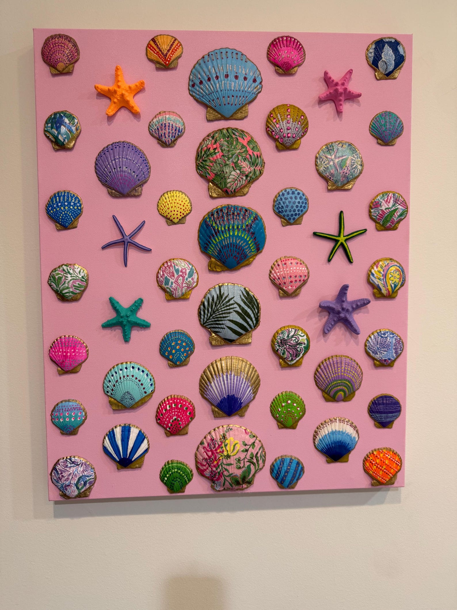 Pink Multi Shell Art 30” X 24” - Etsy
