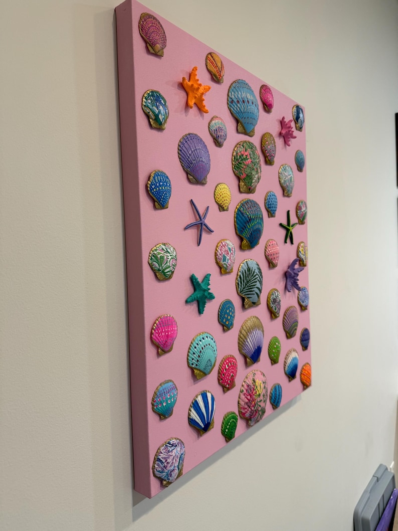 Pink Multi Shell Art 30” X 24” - Etsy