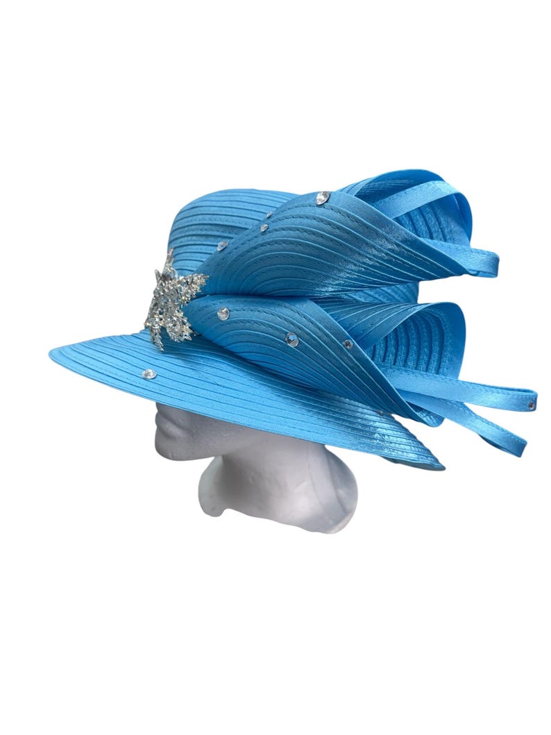 Elegant Blue Church Hat for Women - Etsy