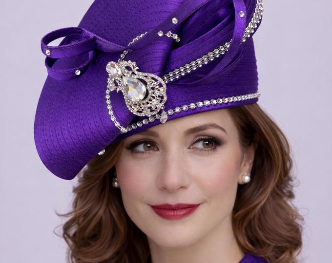 Violet Disc Hat, Violet Wedding Hat, Purple Royal Ascot Fascinator Hat ...