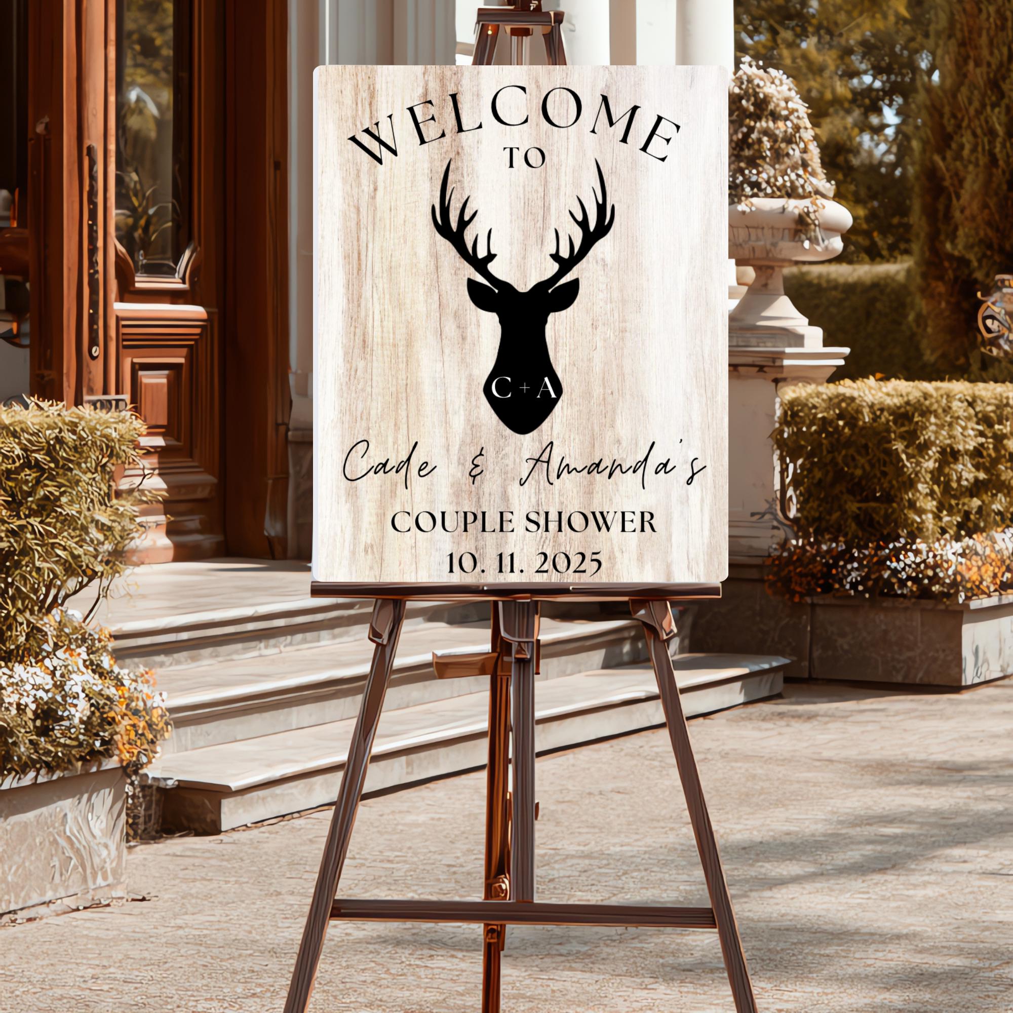 Rustic Hunting Couples Shower Welcome Sign – Printable Template - Etsy