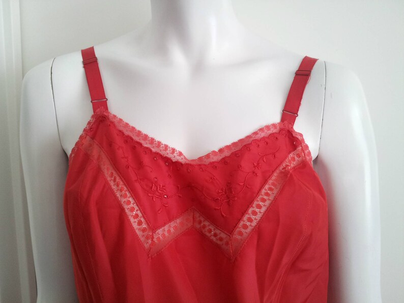 Vintage Slip Dress 1960s Lingerie 60s Barbizon Red Nylon Etsy
