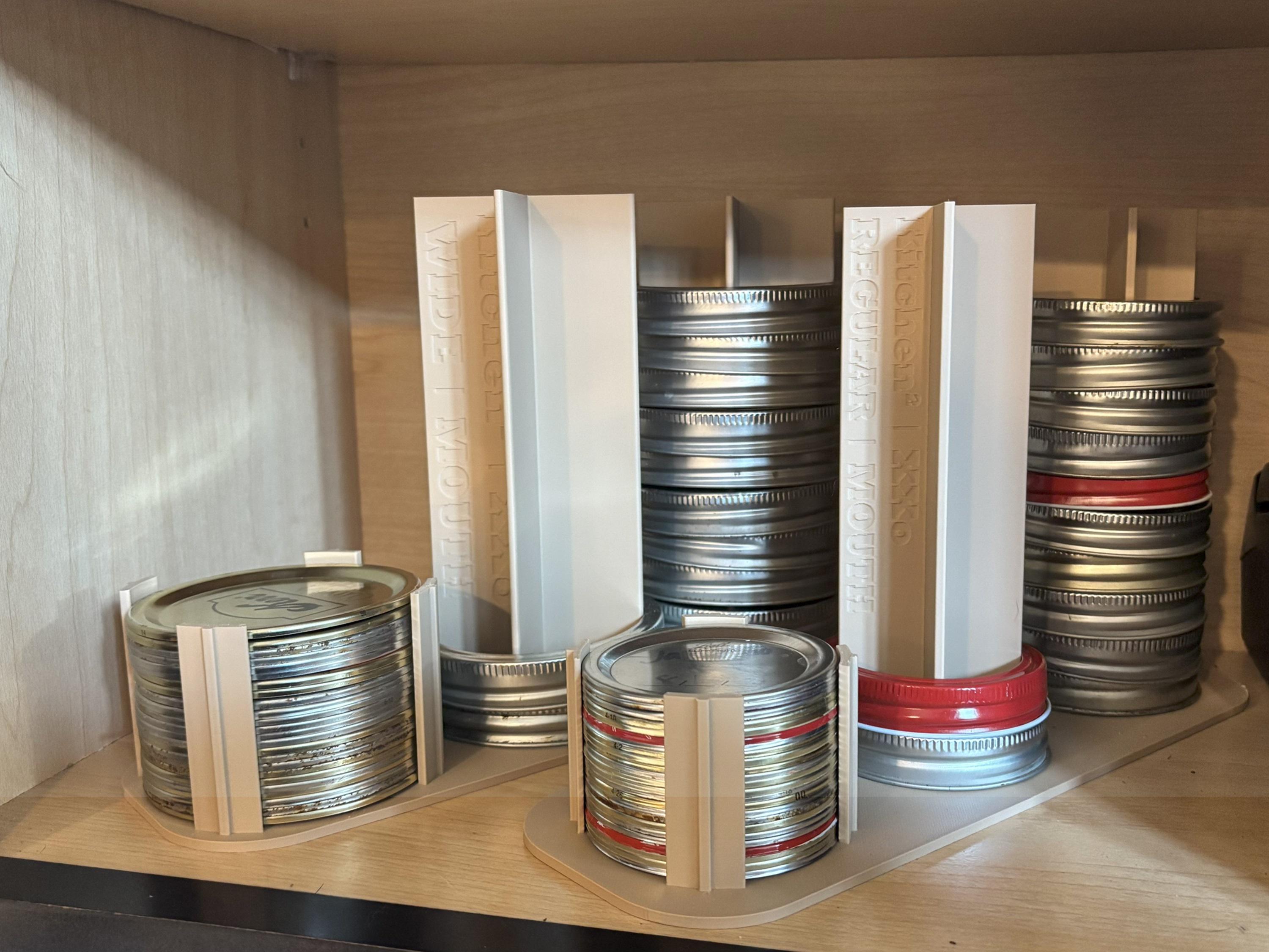 Mason Jar Lid and Ring Organizer | Holds 24 Regular Mouth Lids and ...
