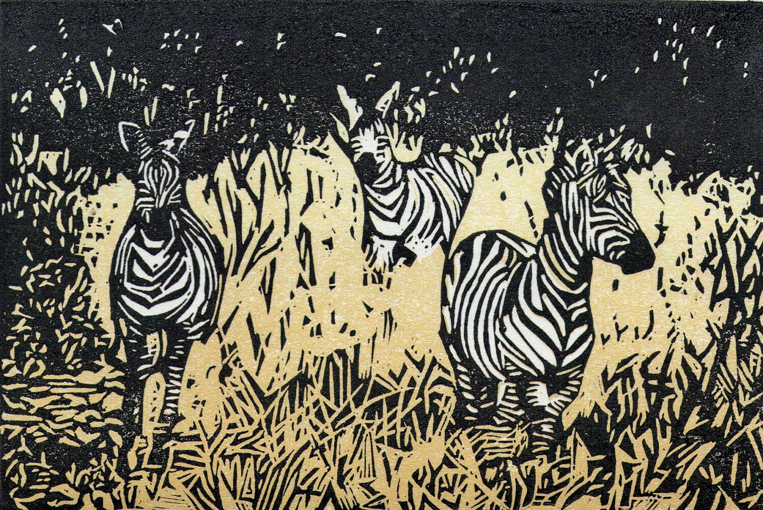 Zebra Hand Pulled Limited Edition - Etsy