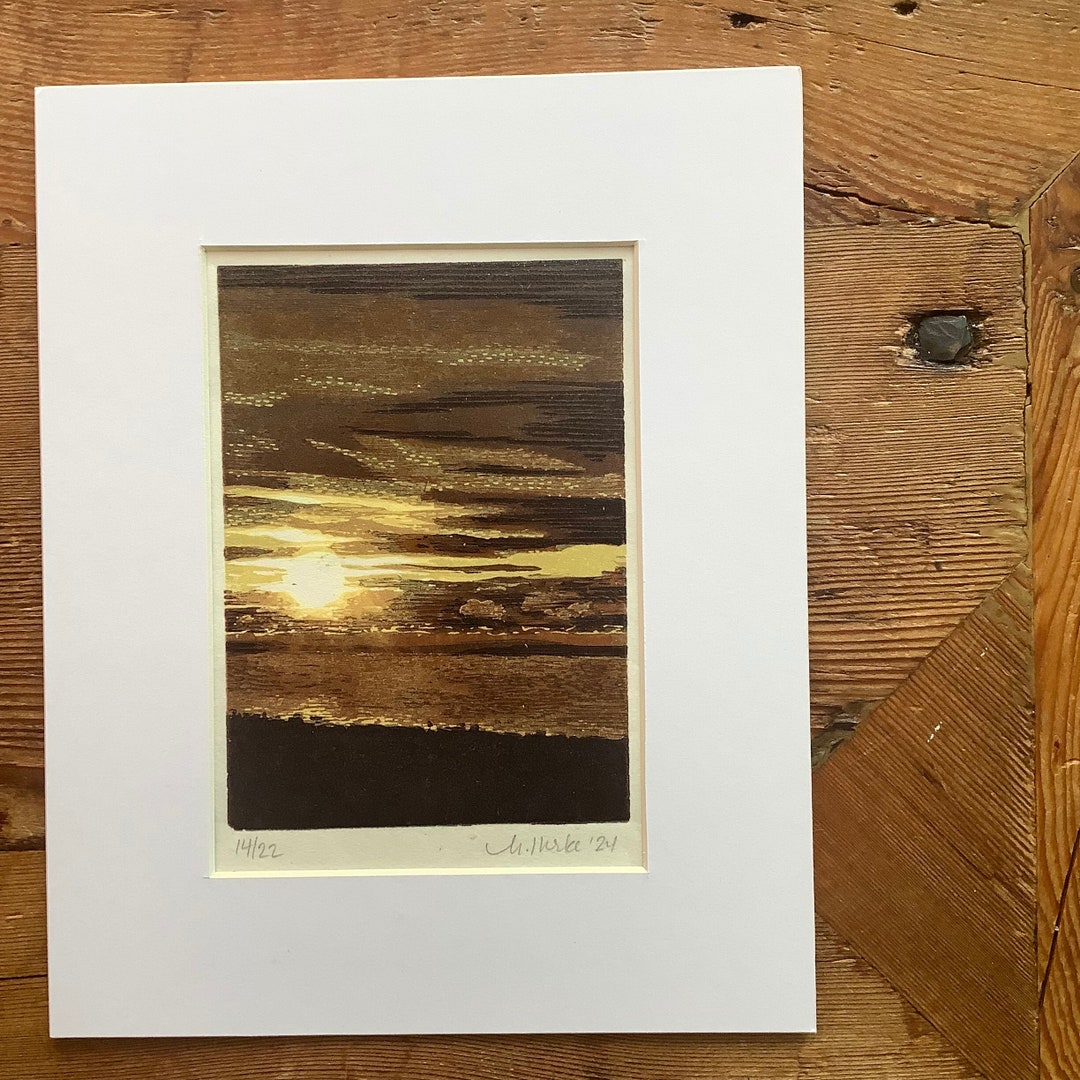 A Brooding Sunrise Over Lake Superior- Hand Printed, Limited Edition - Etsy
