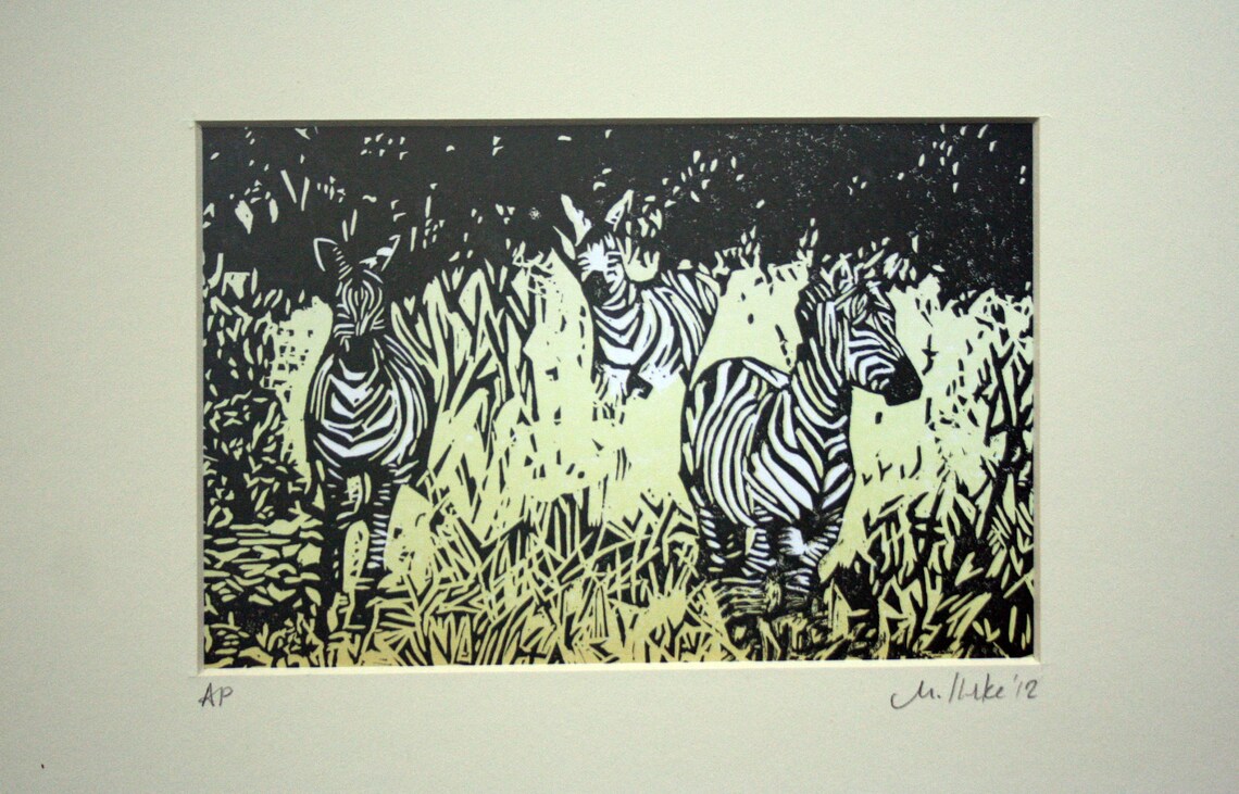 Zebra Hand Pulled Limited Edition - Etsy