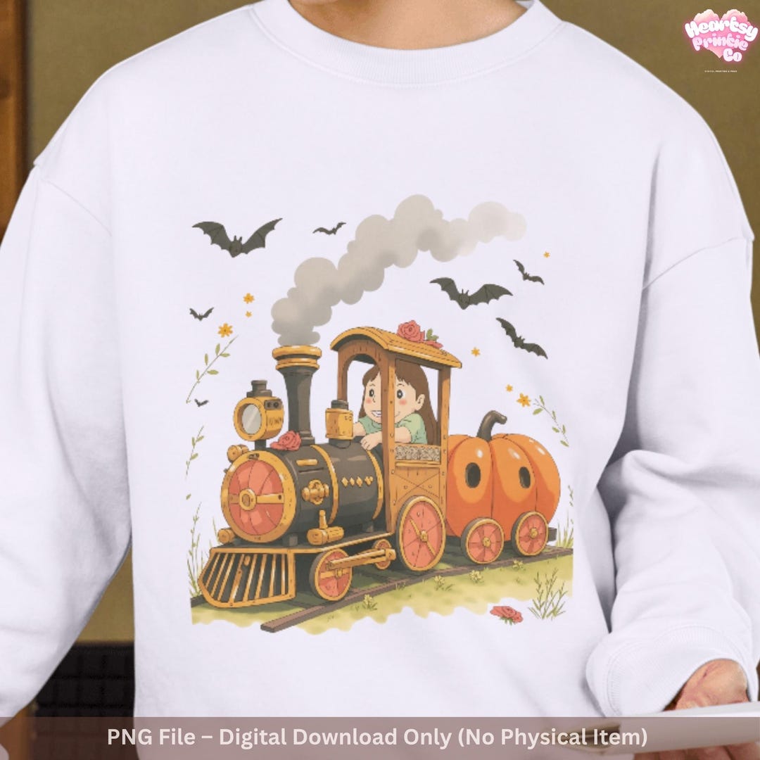 Halloween Pumpkin Train Clipart: Spooky Fall Design (PNG, Digital ...