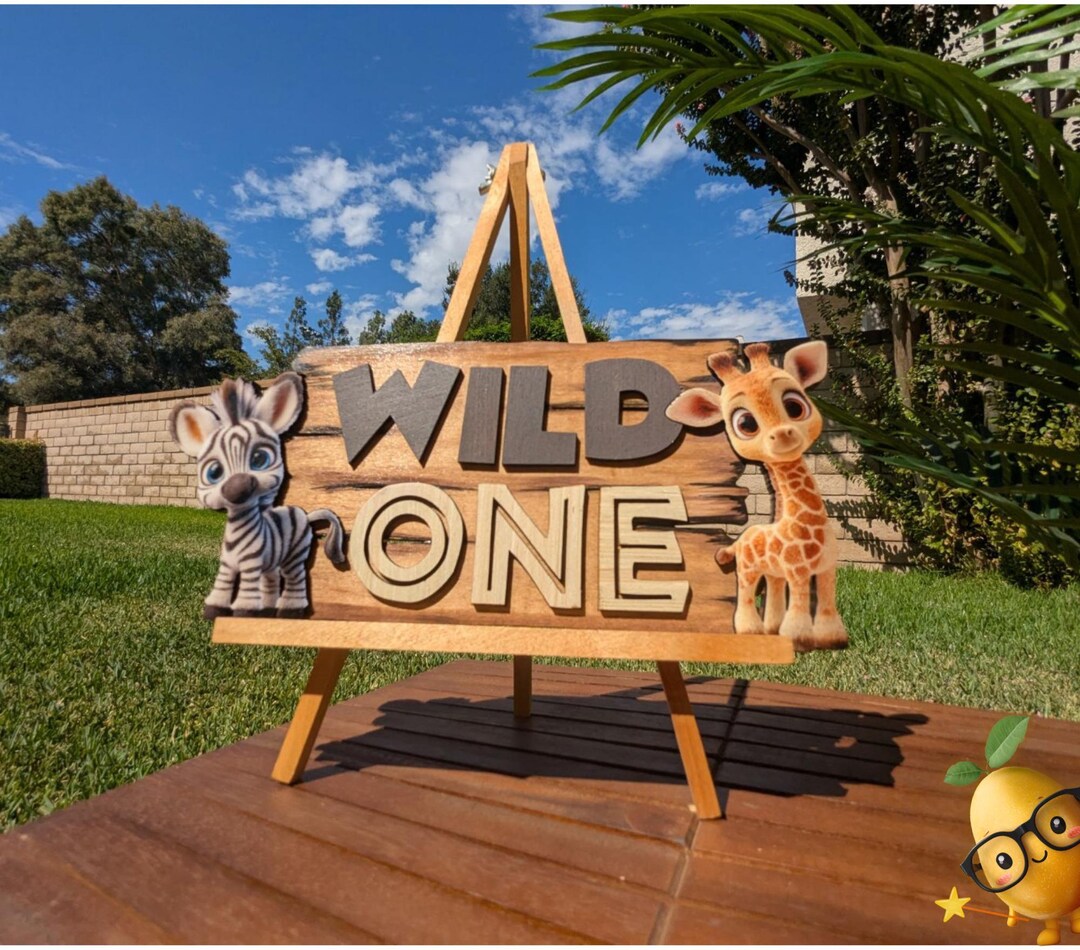 Personalized Wild One Wooden Sign: Safari Animal Nursery Decor or Baby ...