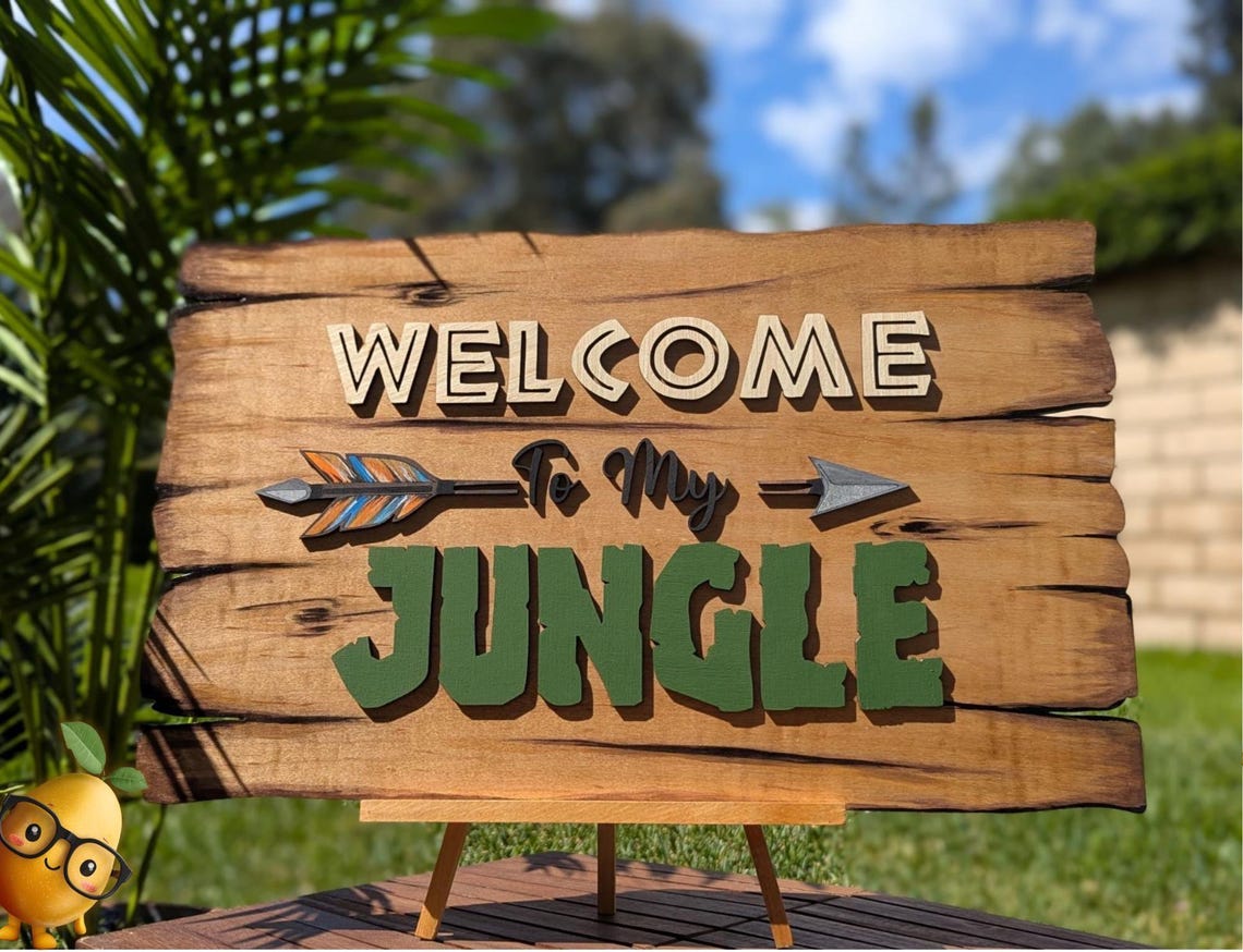 Welcome to My Jungle Wood Sign: Kids Room Decor, Hand-painted Safari ...
