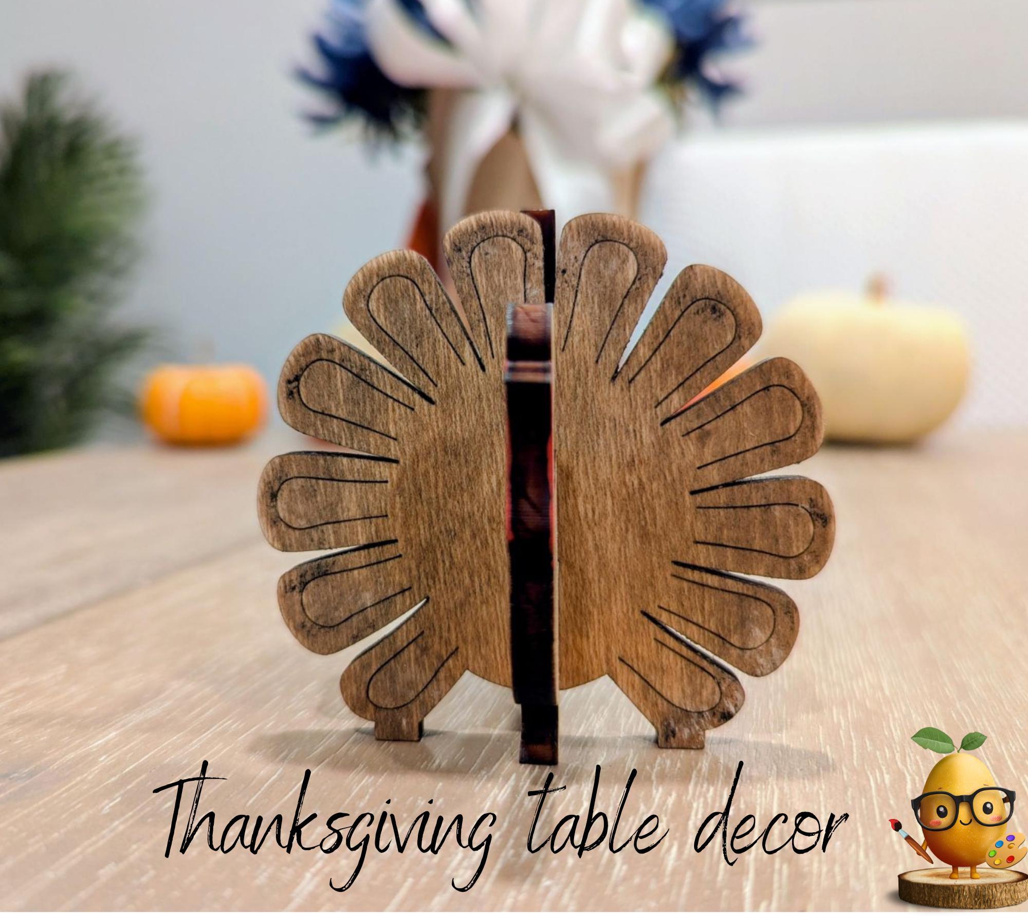 3D Turkey Table Decoration | Freestanding Thanksgiving Centerpiece ...