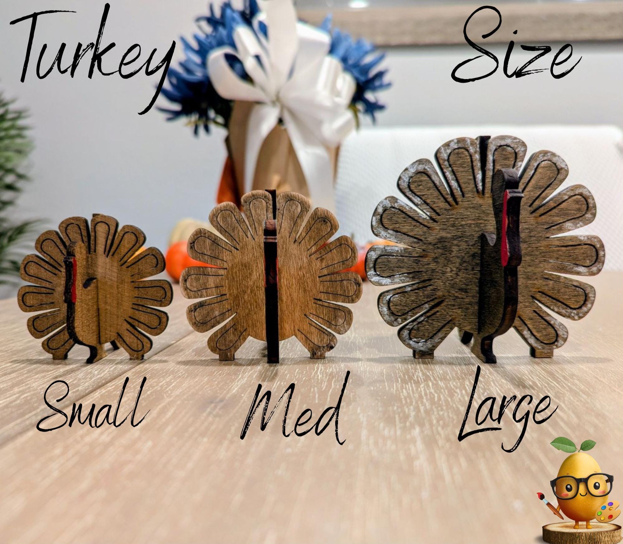 3D Turkey Table Decoration | Freestanding Thanksgiving Centerpiece ...