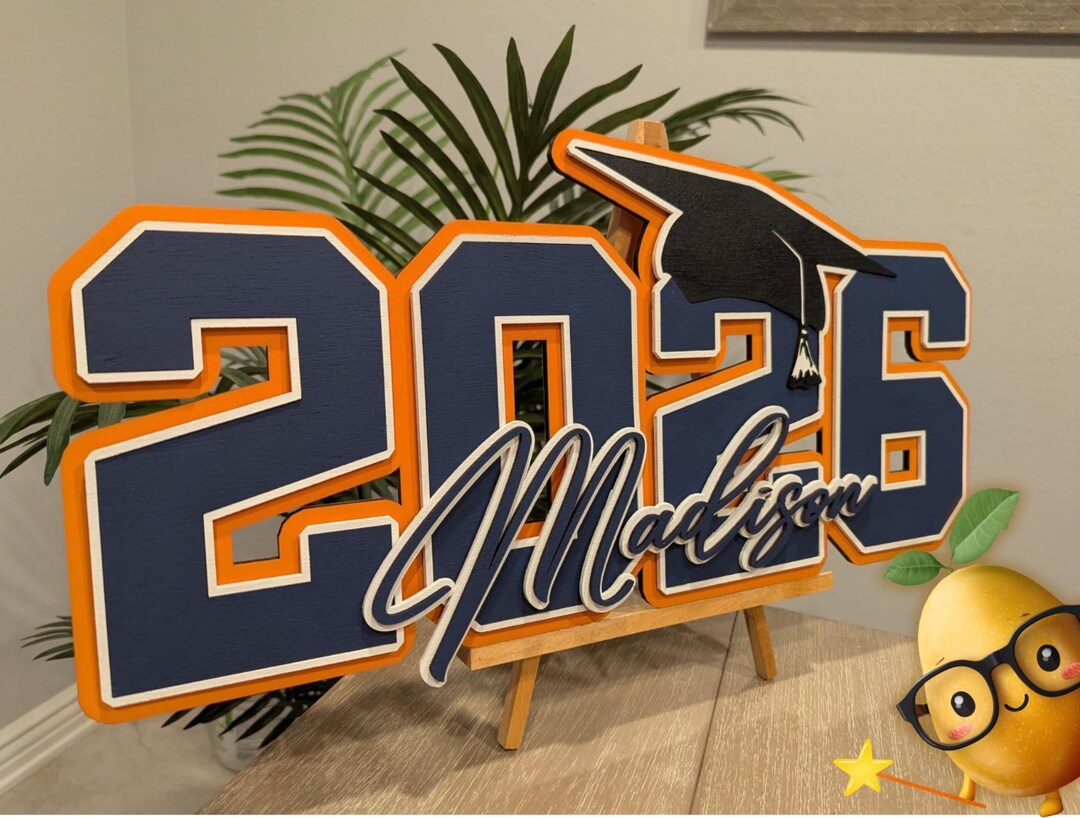 Personalized Graduation Name Sign, 3D Layered Wooden 2026 - Etsy