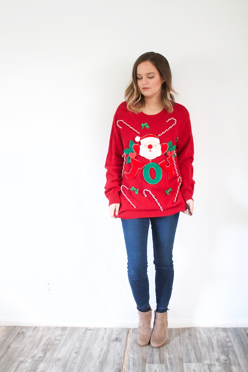 Matching Ugly Christmas Sweaters // Santa Joy Tacky Christmas - Etsy