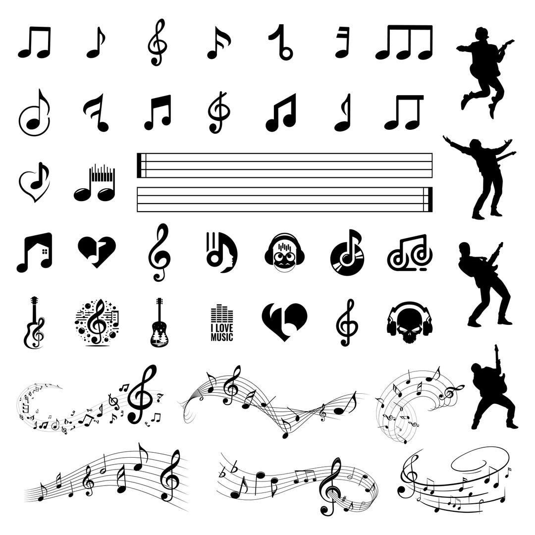 Music Notes SVG, Music Notes PNG, Music Note, Clipart, Bundle, DXF, Cut ...