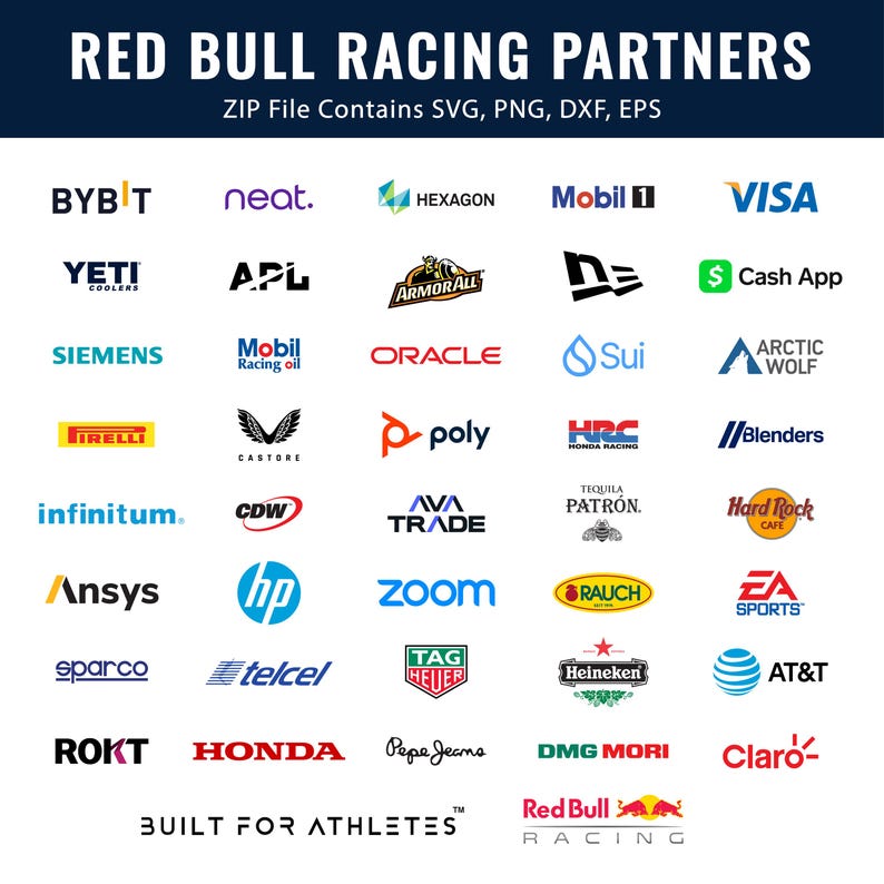 2025 Red Bull Racing F1 Logos: Racer Suit Vector Files ( Digital ...