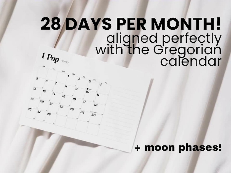 13 Month Digital Calendar With Gregorian Calendar 2026 | Limited ...