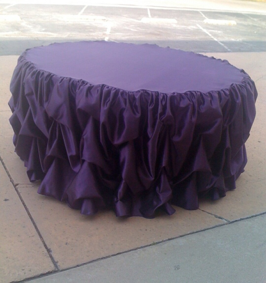 Custom Made Wedding Cake Table Tablecloth Eggplant Satin - Etsy