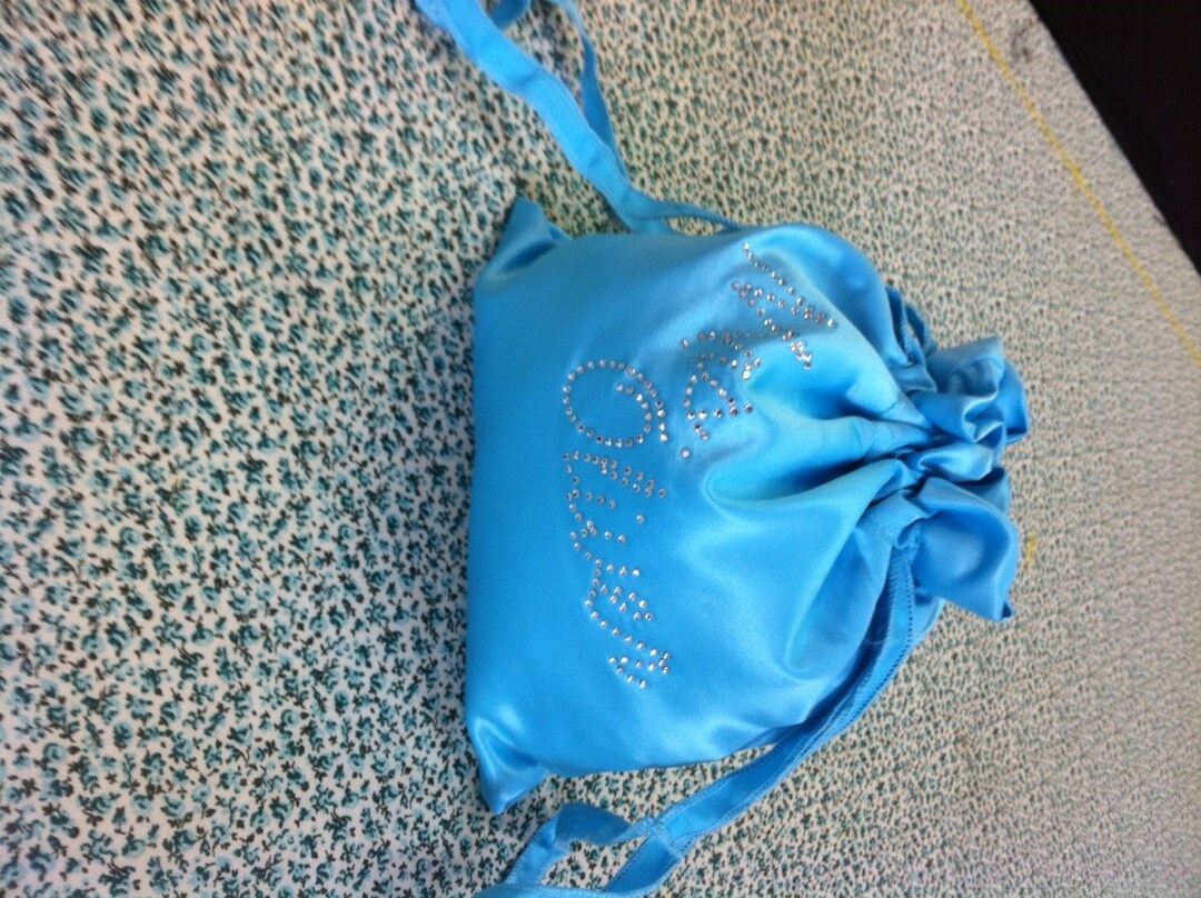 Personalized Made Money Bag Dollar Dance Aqua Blue Satin With Your Name ...