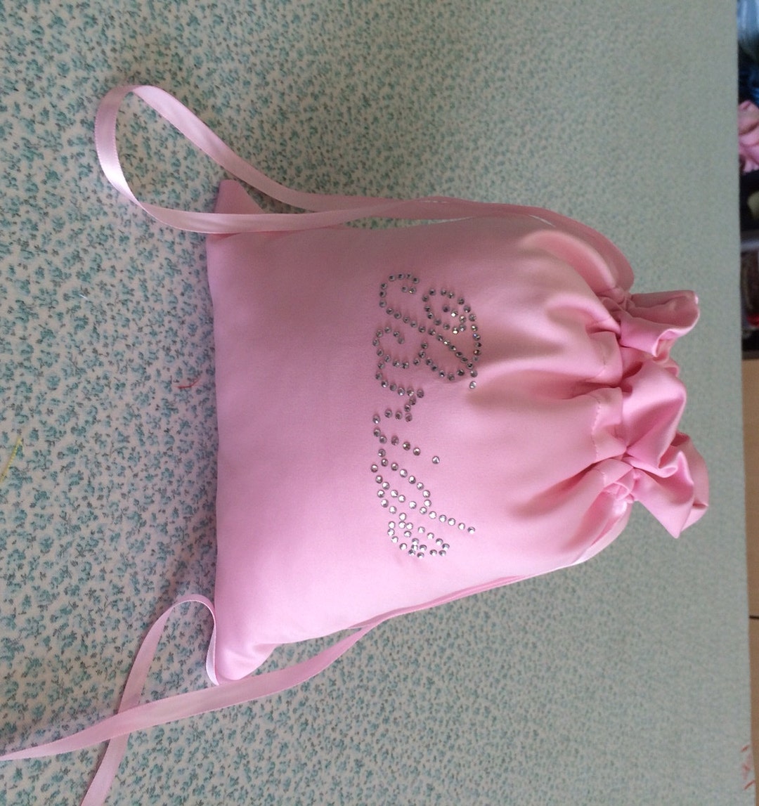 Custom Made Money Bag Dollar Dance Pinksatin With Rhinestone Accent. - Etsy