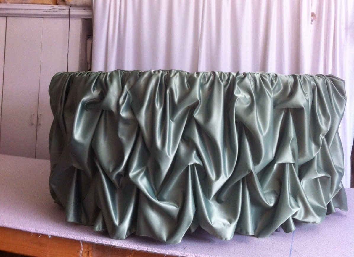 Custom Made Wedding Cake Table Tablecloth Green Satin 60 Inch - Etsy