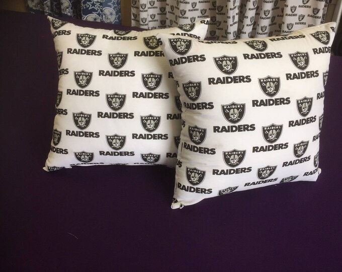 2 Cotton NFL Raiders Throw Pillows 16 X 16 With Insert Included Man ...