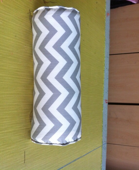 Gray Chevron Zig Zag Ring Bolster Pillow 17 Inches Long | Etsy
