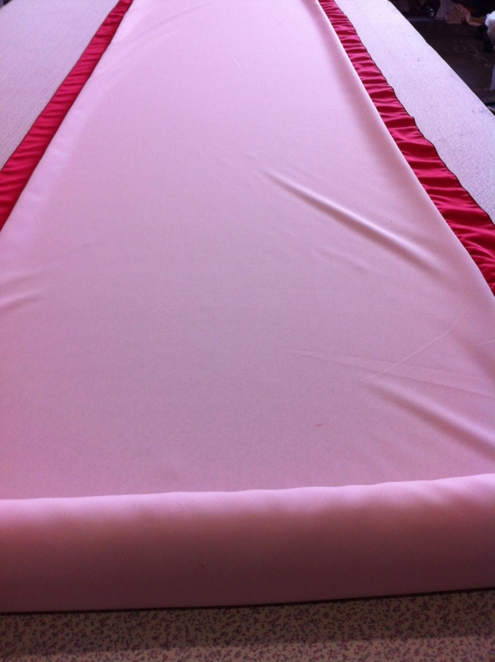 Custom Made Aisle Runner Two Colors Pink Gabardine and Red Satin ...