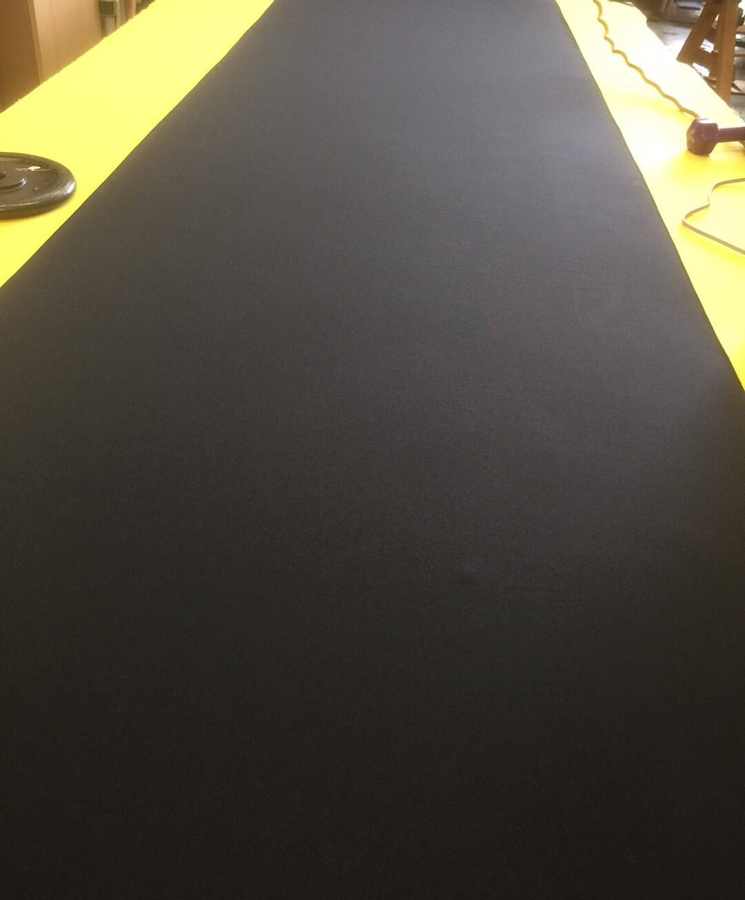 Black Custom Made Aisle Runner 25 Feet Runners With 2 Inch Gold Satin ...