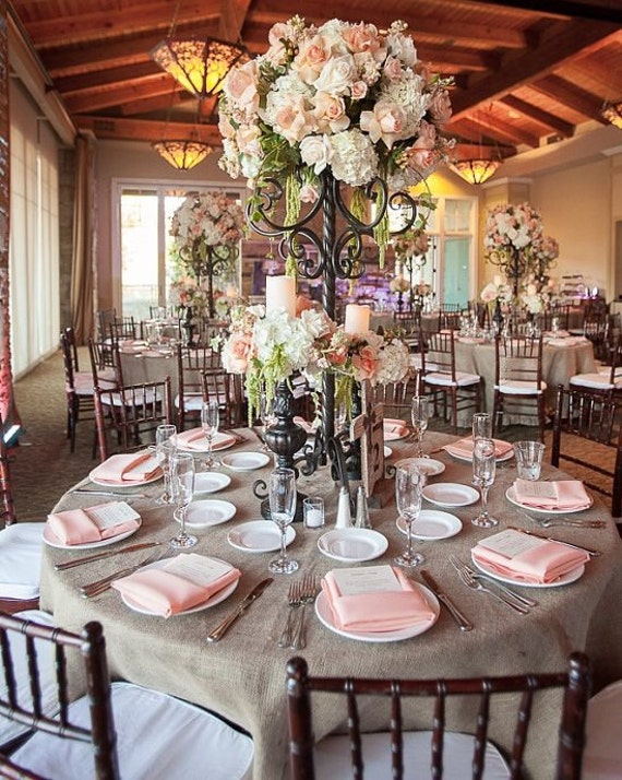 Burlap Wedding Round Tables