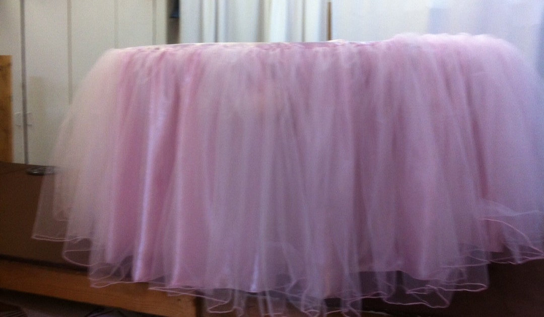 Custom Made Wedding Cake Princess Birthday Table Tablecloth Pink Tulle ...