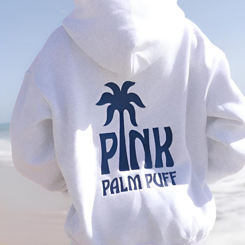 Pink Palm Puff Hoodies - Etsy Australia