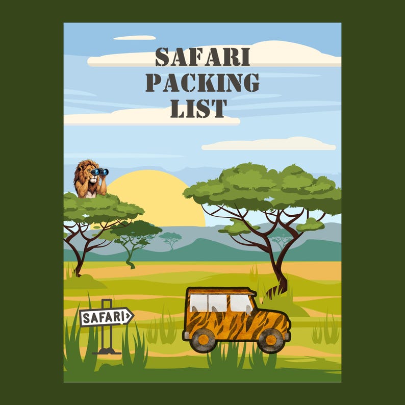 Printable Safari Packing List | Travel Checklist for Gear, Electronics ...