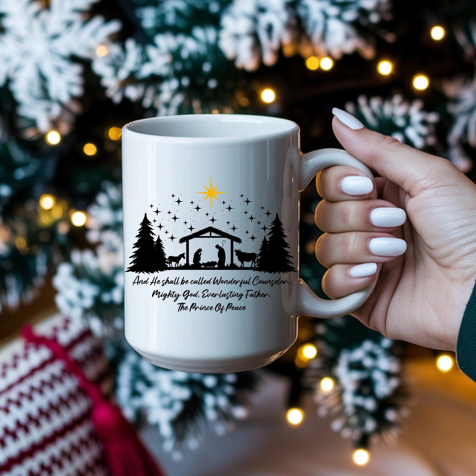 Nativity Scene Mug,religious Christmas Gift,bible Verse Christmas ...