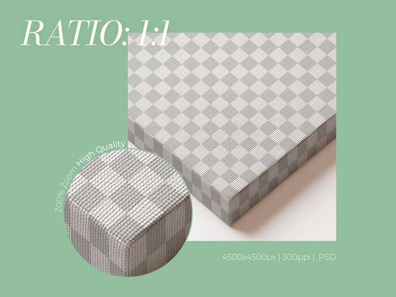 Canvas Mockup Close up Realistic Texture 1:1 Ratio Minimal Interior ...
