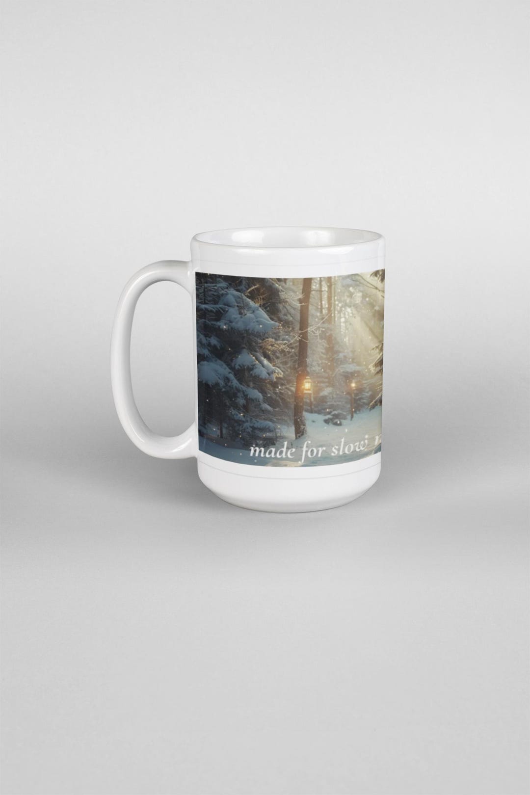 Winter Forest Coffee Mug, Cozy Woodland Scene, 15oz Ceramic - Etsy