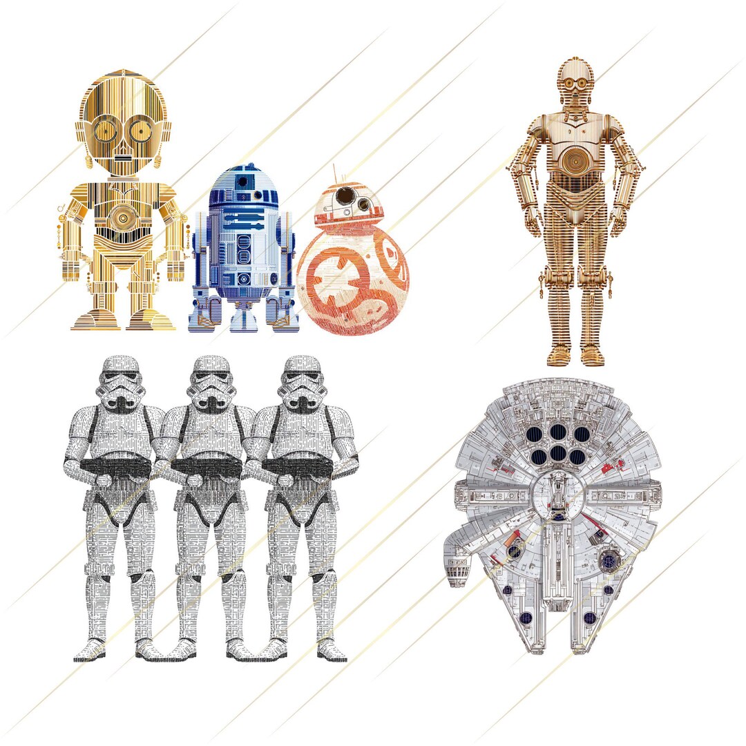 Star Wars Sticker, Transparent, Droids, Millennium Falcon, Storm ...