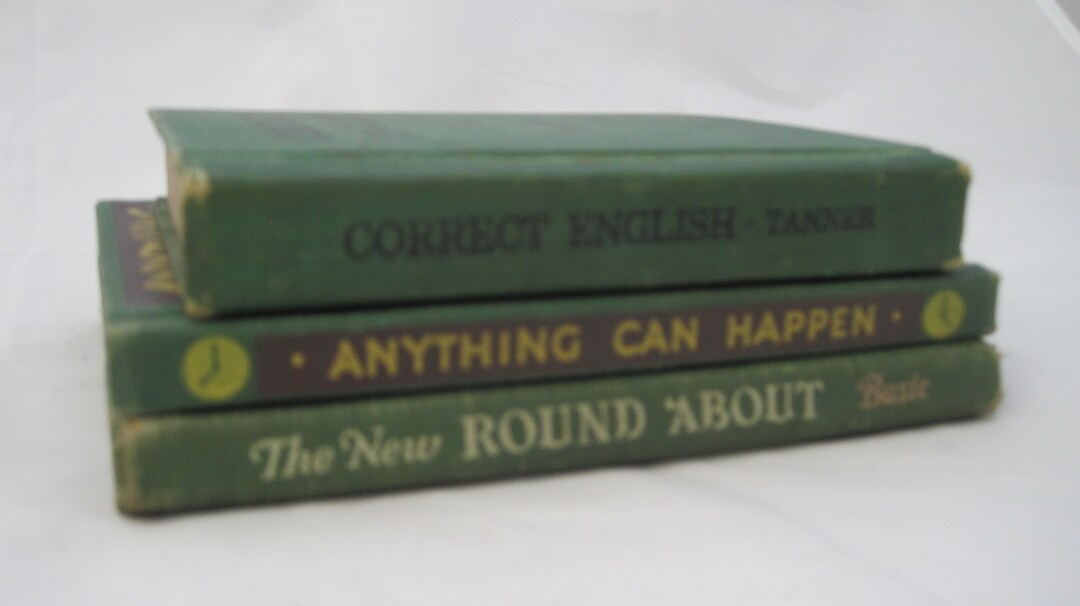 Three Vintage Green Schoolbooks - Etsy
