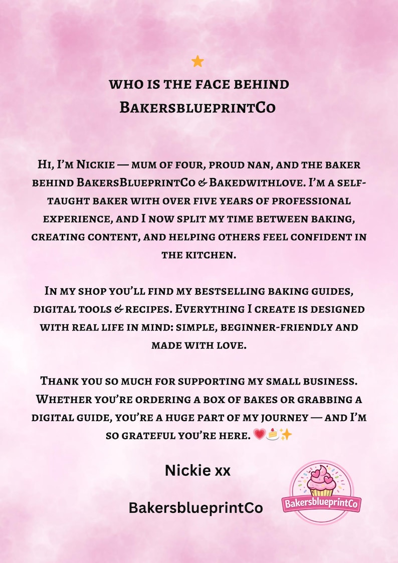 Editable Cake Care Card Template: Canva Baking Business Insert (A5 ...