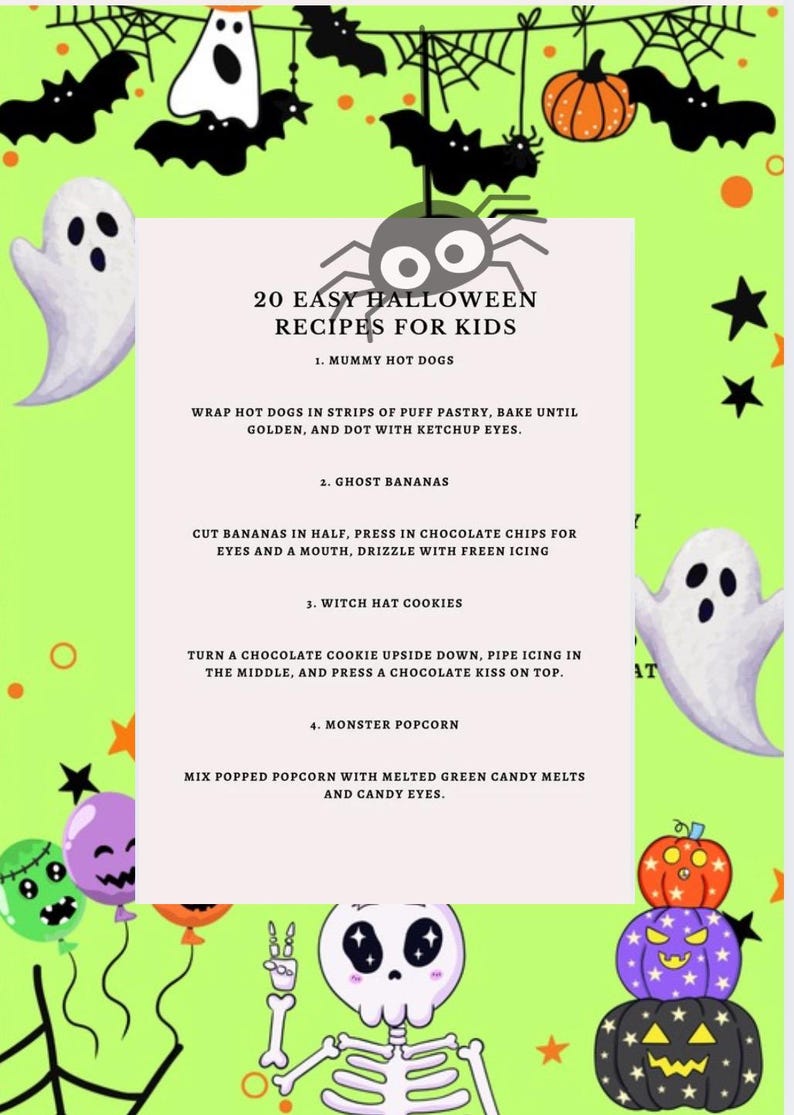 Kids Halloween Recipes: 20 Fun Spooky Treats Cookbook + 10 Halloween ...