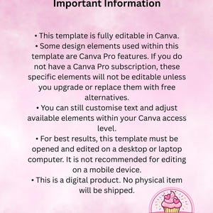Editable Cake Care Card Template: Canva Baking Business Insert (A5 ...