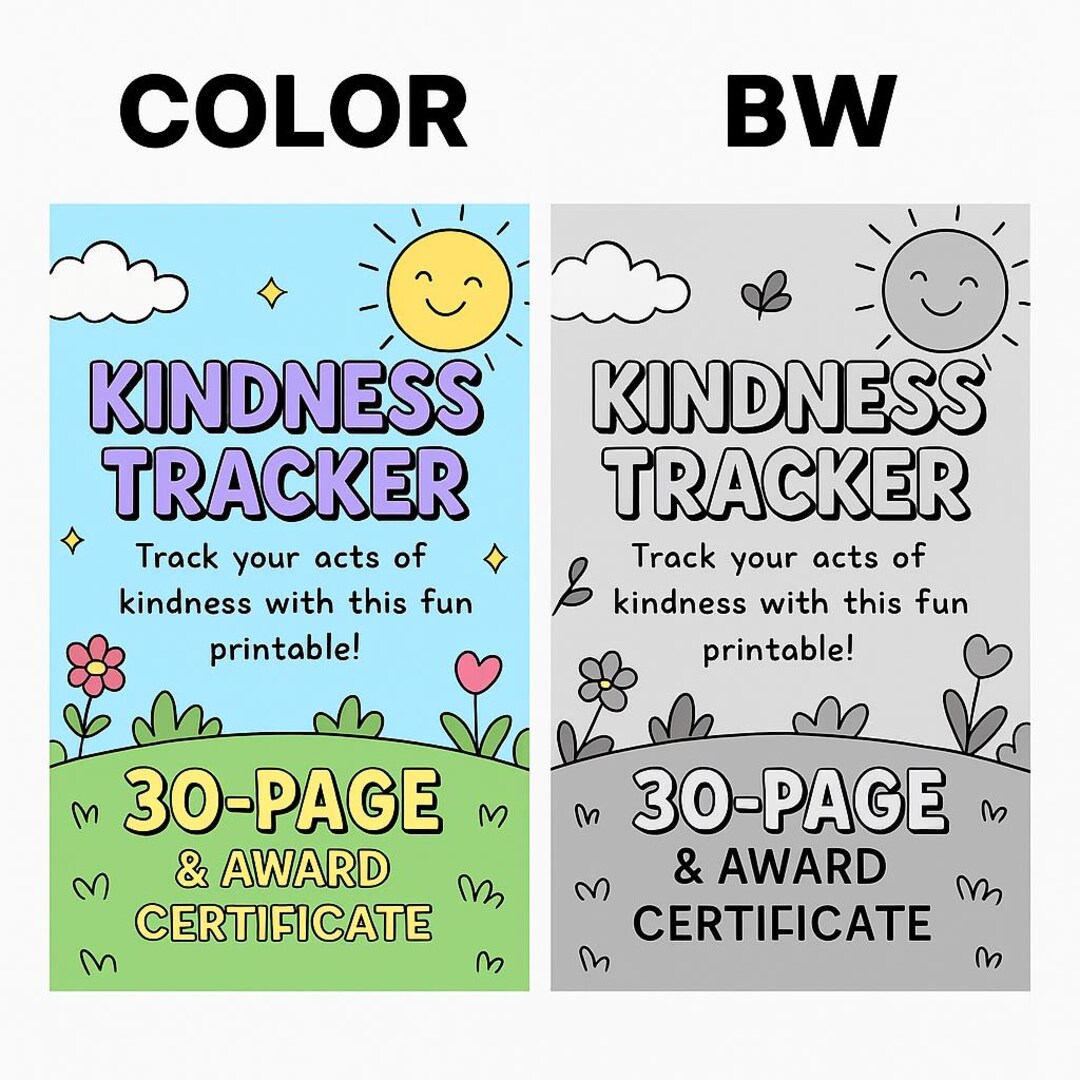 Kids Kindness Tracker Printable | 30 Pages With Reward Certificate ...