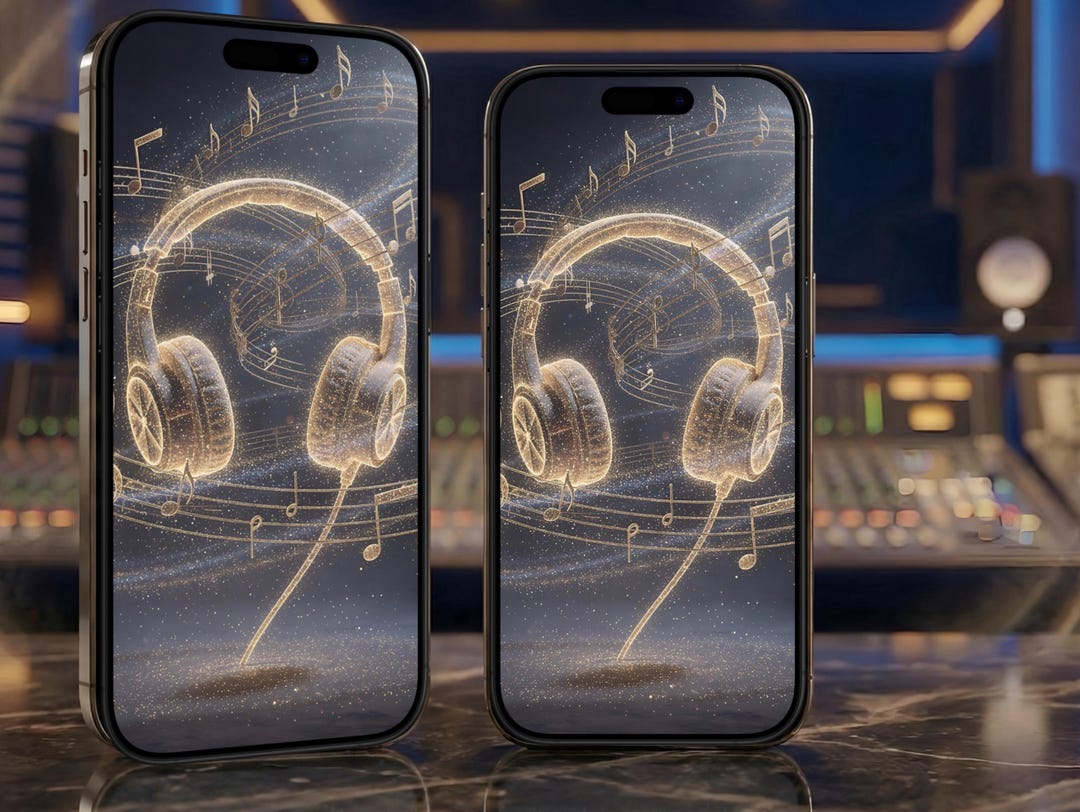 Headphones Music Notes iPhone Wallpaper | 4K Background (digital ...