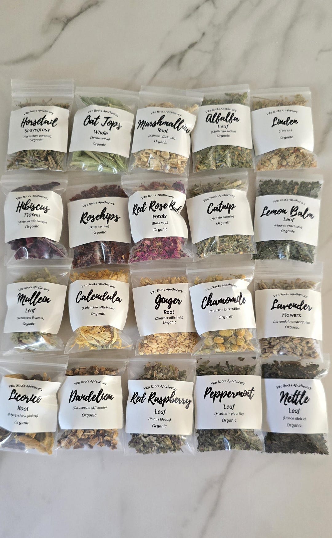 Organic Apothecary Kit, 20 Herb Tea Sampler, Beginner Herbalism (no ...